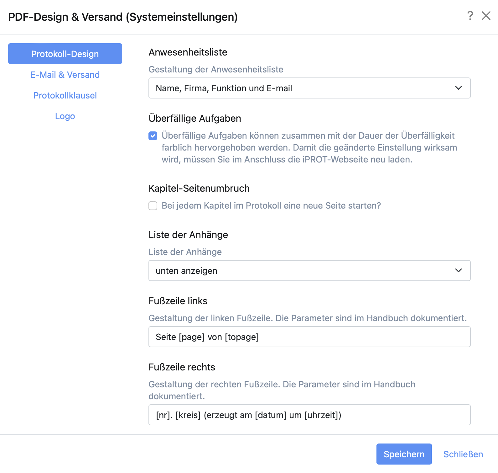 PDF-Design & Versand - iPROT - Intuitive Protokoll Software für Ihre ...